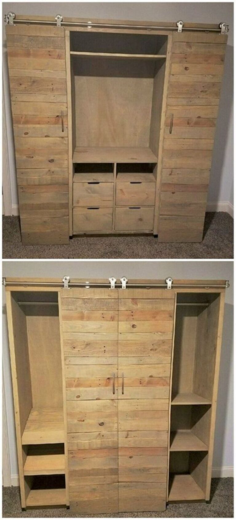 Wood Pallet Closet And Wardrobe With Amazing Ideas - HOW TO MAKE – DIY