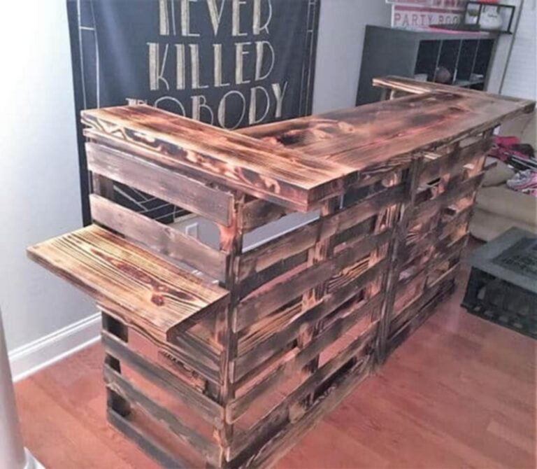 Easy Homemade Wooden Pallet Bar Plans - HOW TO MAKE – DIY