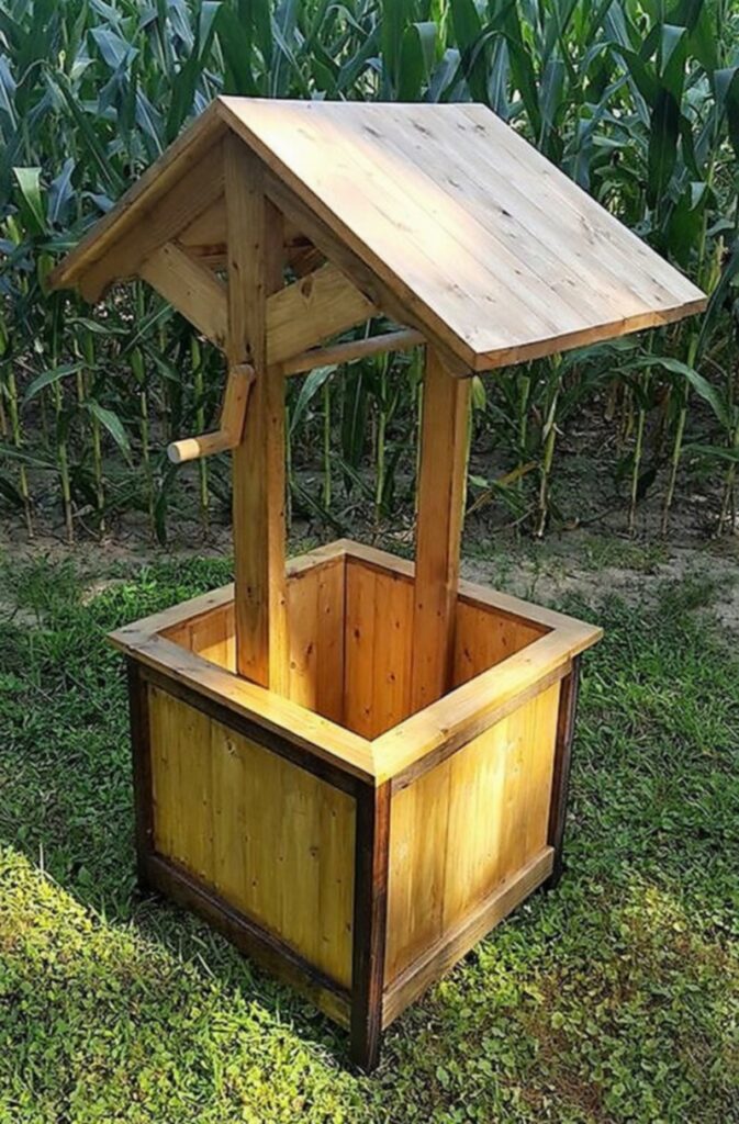 Pallet Wood Garden Wishing Well Ideas - HOW TO MAKE – DIY