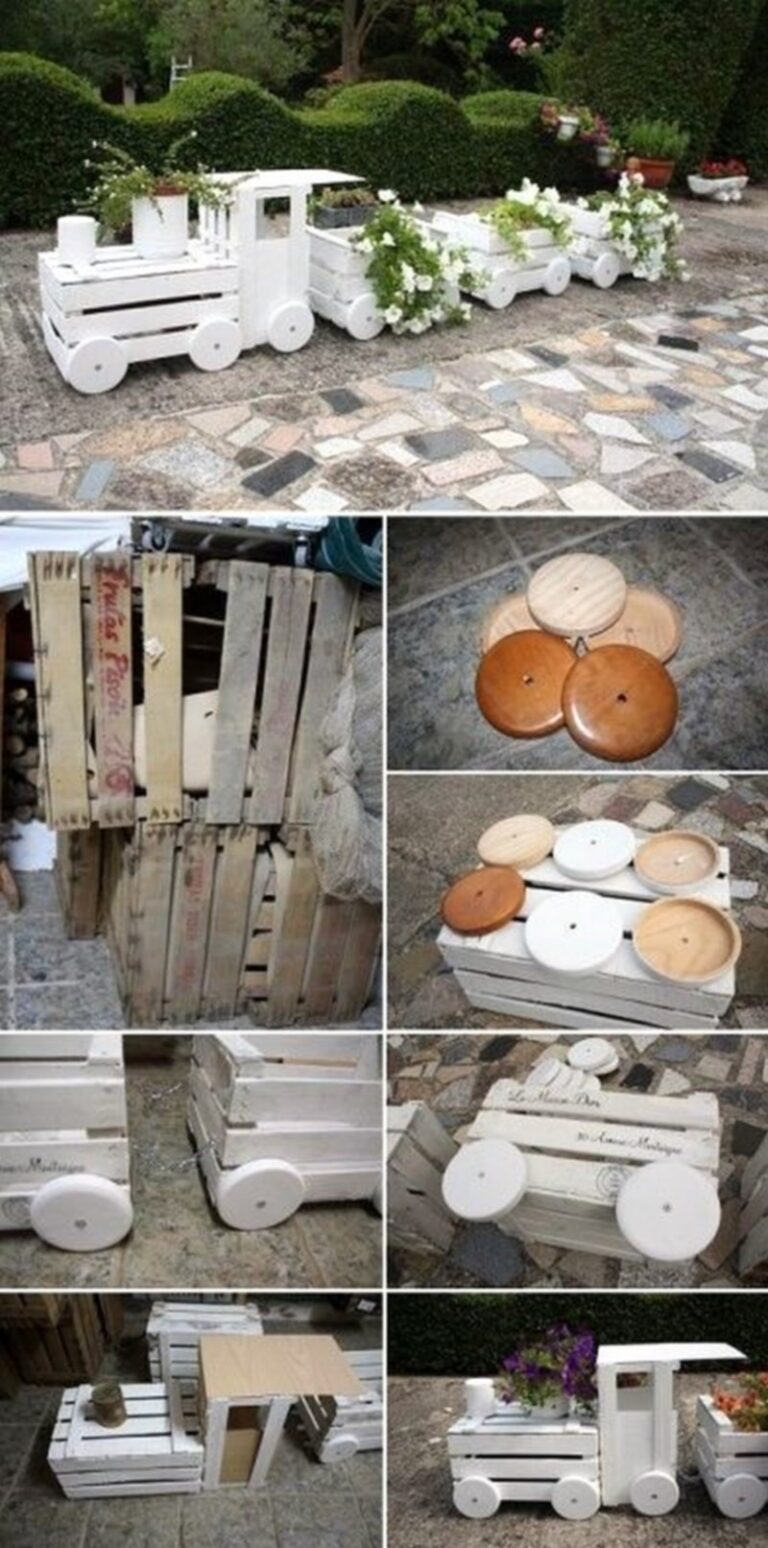 Creative Wood Pallet Train With Planters - HOW TO MAKE – DIY