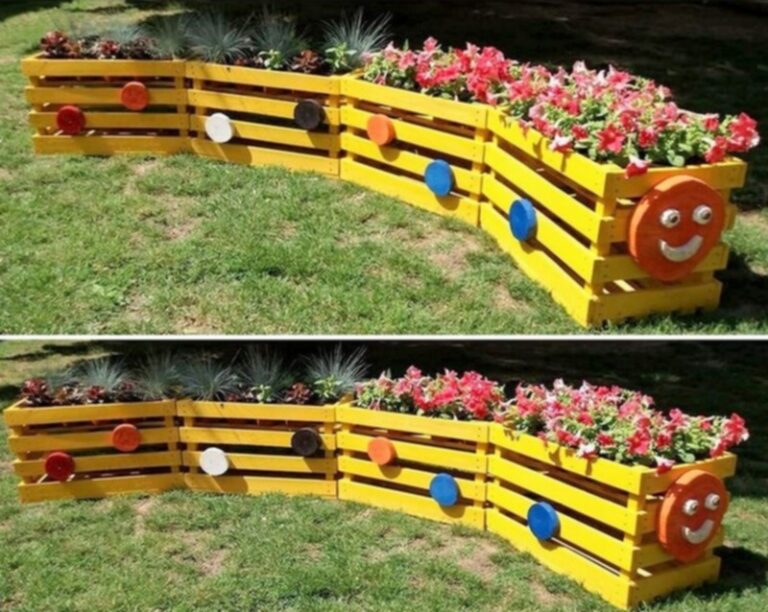 Creative Wood Pallet Train With Planters - HOW TO MAKE – DIY