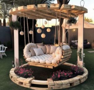 Beautiful Wooden Pallet Swing With Deck Ideas - HOW TO MAKE – DIY
