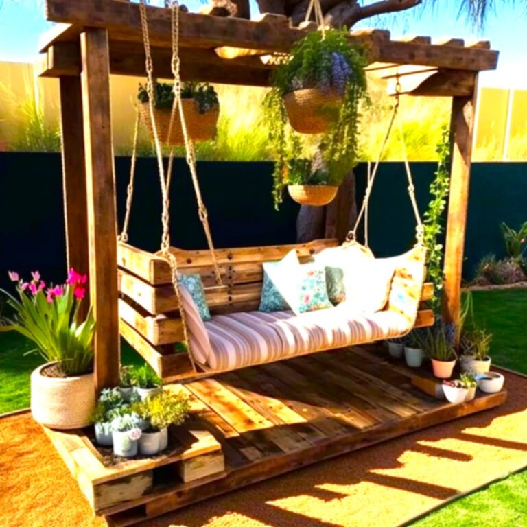 Beautiful Wooden Pallet Swing With Deck Ideas - HOW TO MAKE – DIY